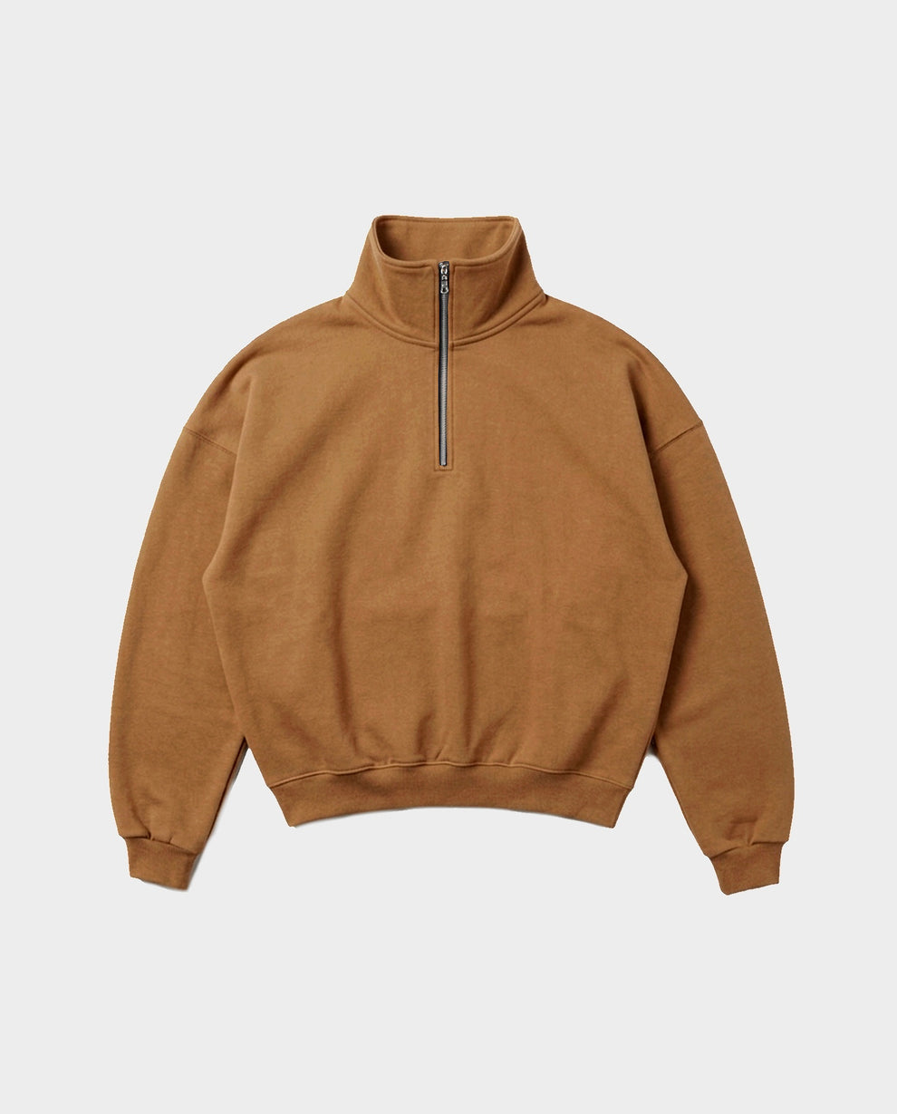 BOXY QUARTER ZIP - CAMEL – eighty eight